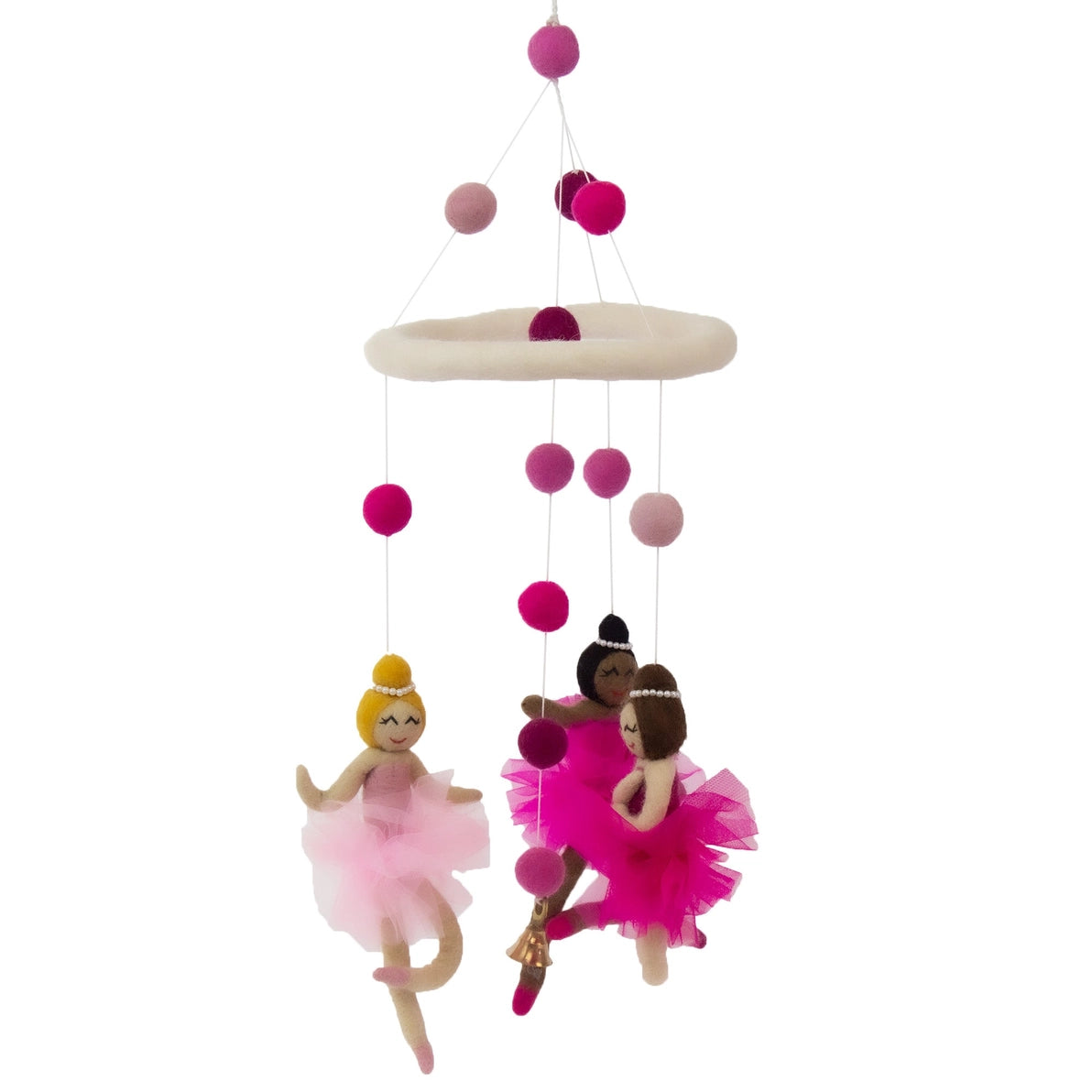 Handmade Felt Multicultural Ballerina Baby Mobile| Fair Trade Nursery ...